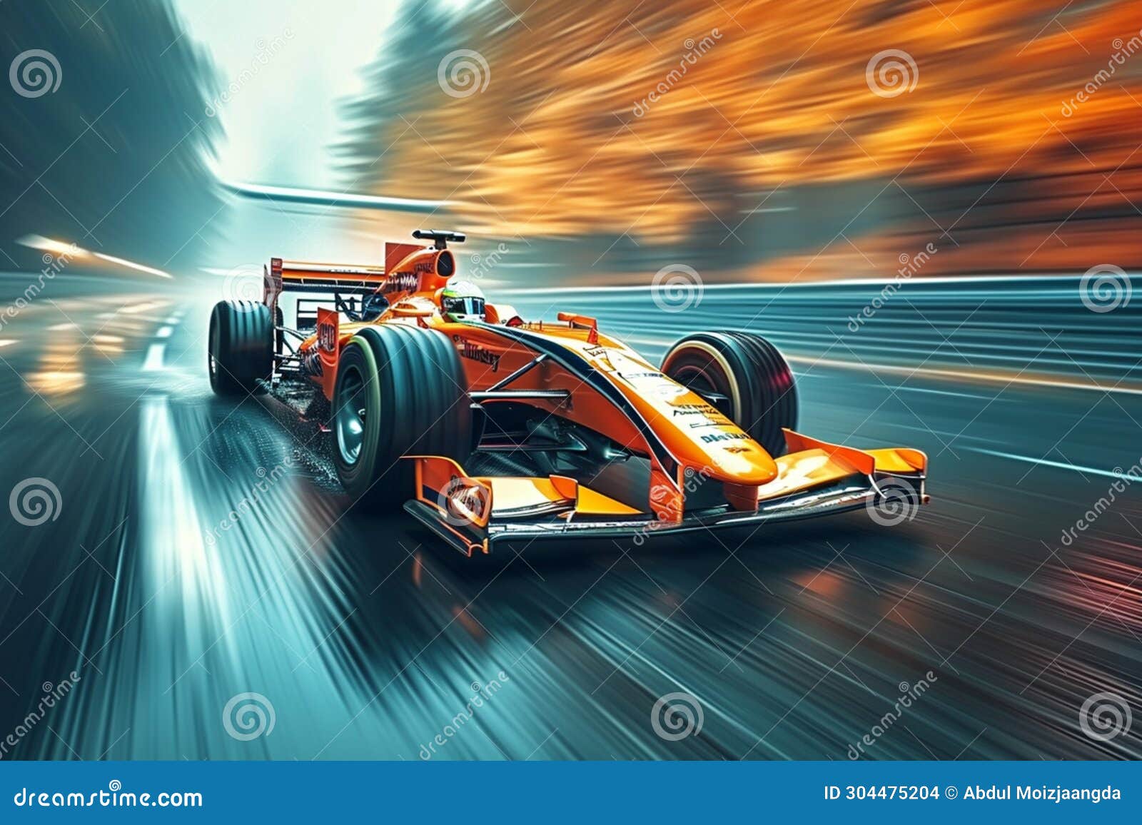 Competitive Racing Formula 1 Car in Motion with Blurred Background ...