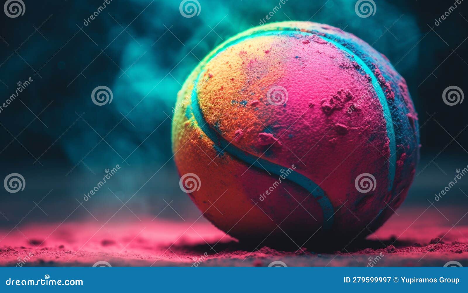 Competitive Sport Ignites Bright Flame in Abstract Tennis Ball Design ...