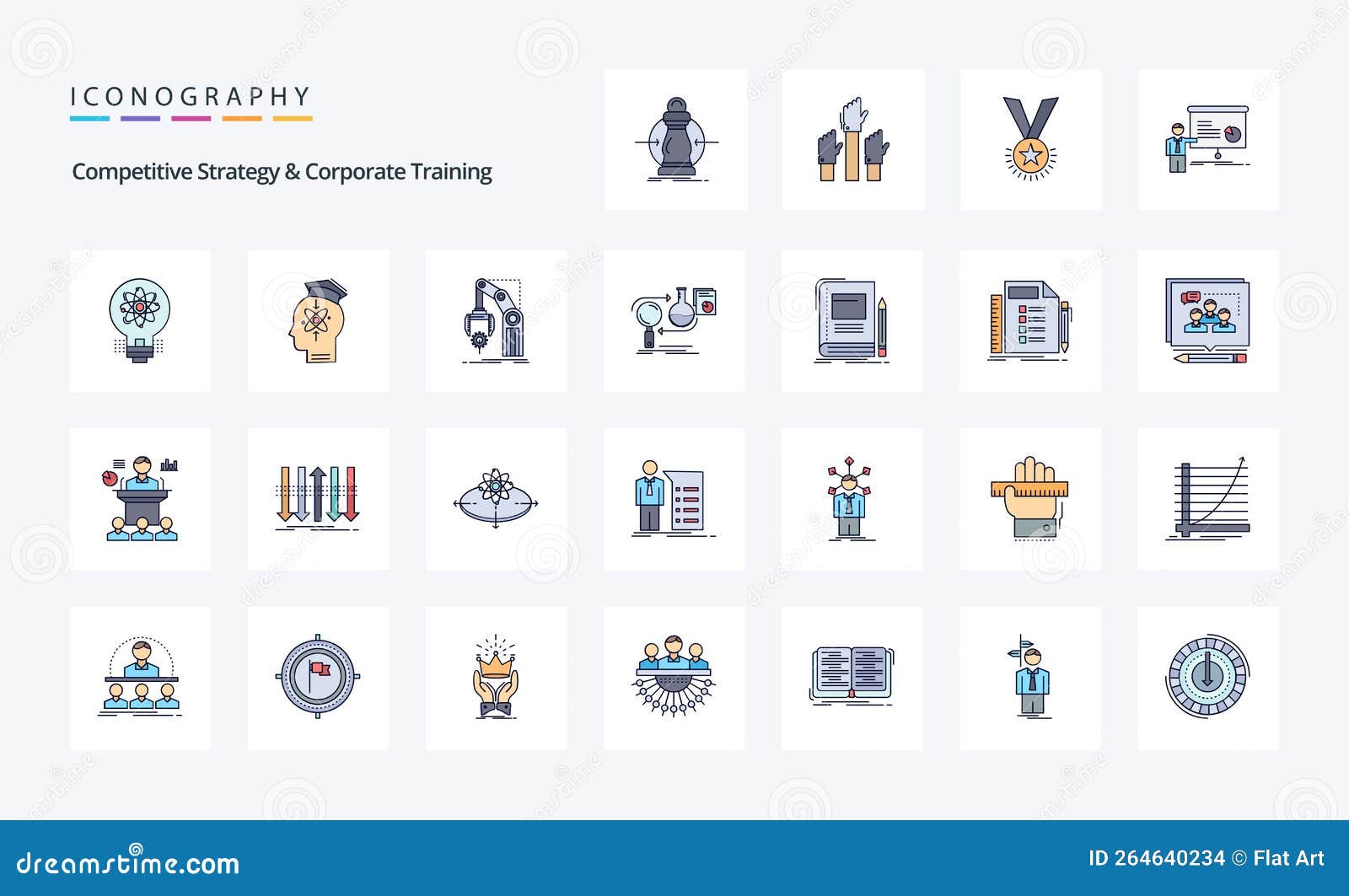 25 Competitive Strategy and Corporate Training Line Filled Style Icon Pack. Vector Iconography ...