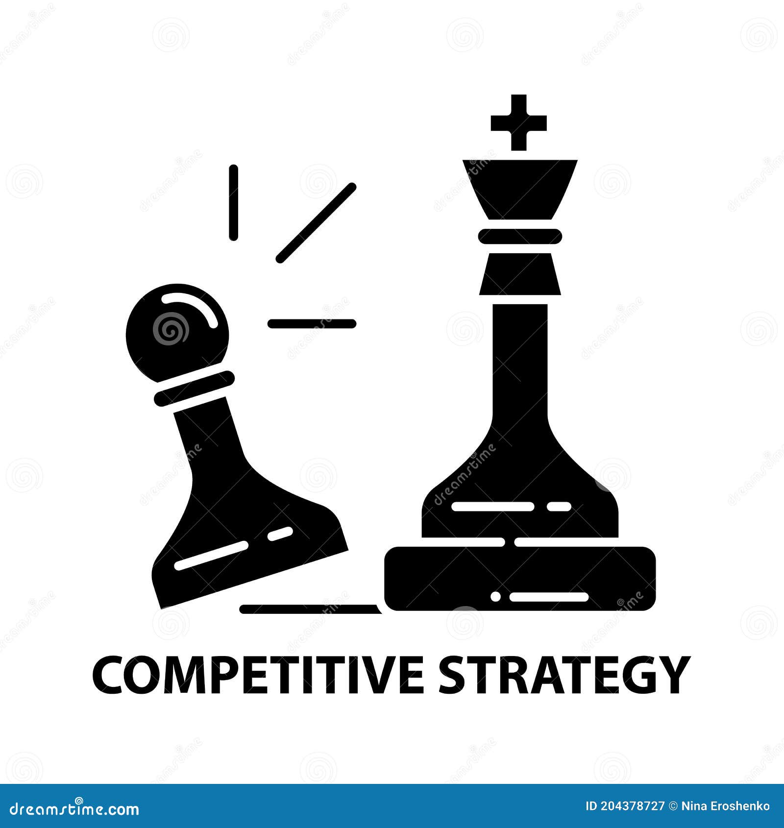 Competitive Strategy Icon, Black Vector Sign with Editable Strokes ...