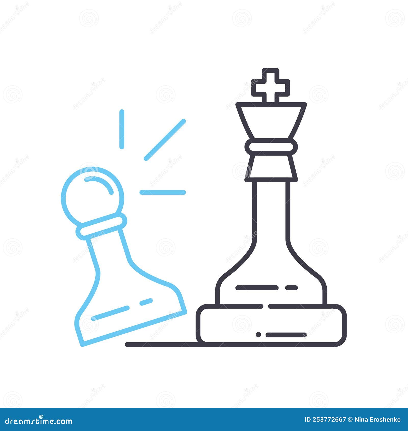 Competitive Strategy Line Icon, Outline Symbol, Vector Illustration ...