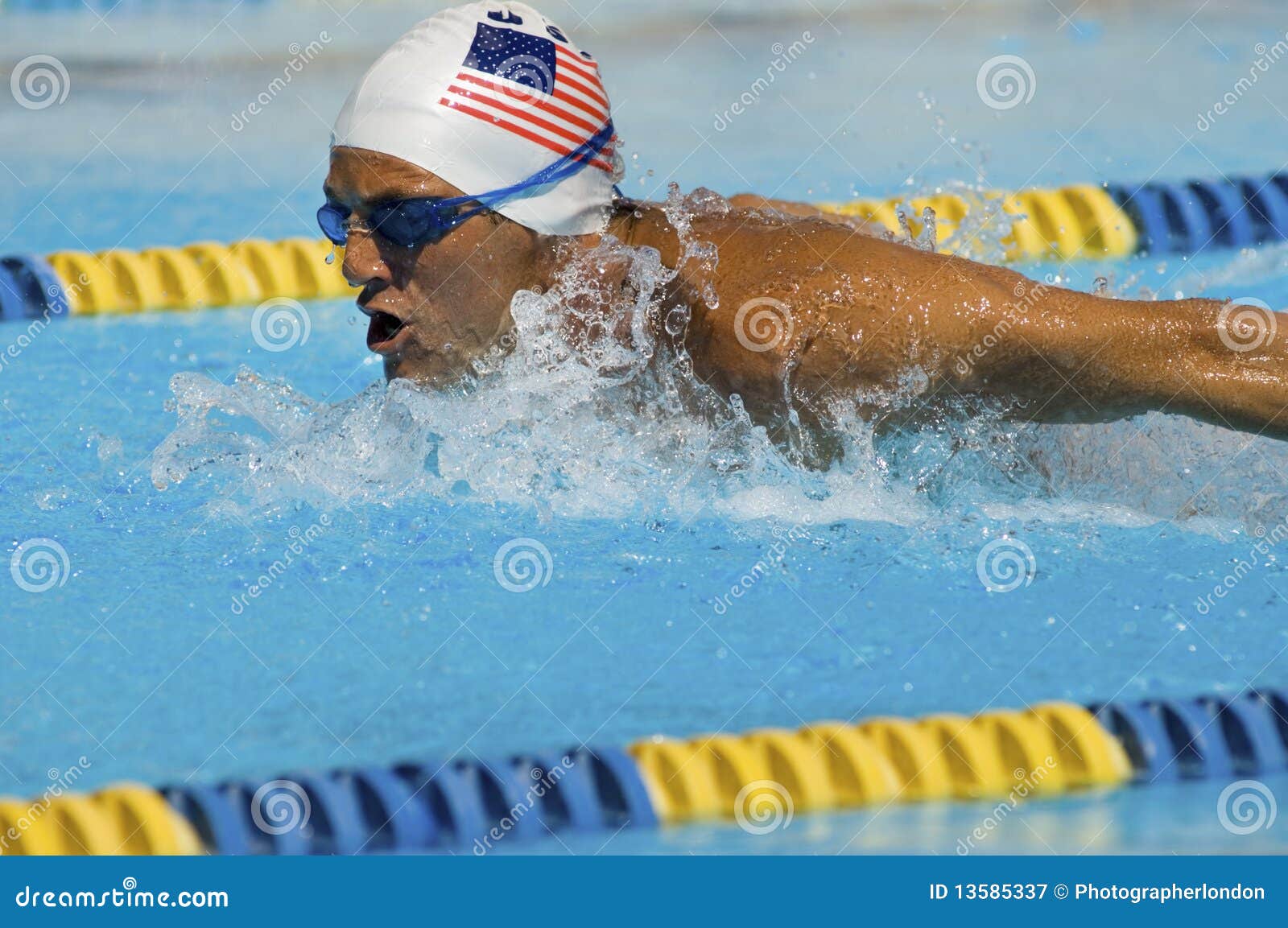 Competitive Swimmer stock image. Image of effort, young - 13585337