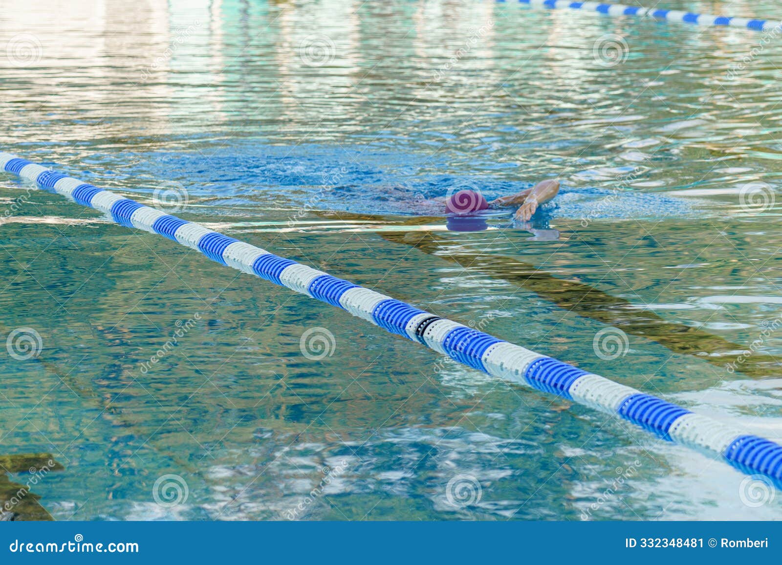 A Competitive Swimmer Swims in a Pool during Training Stock Image ...