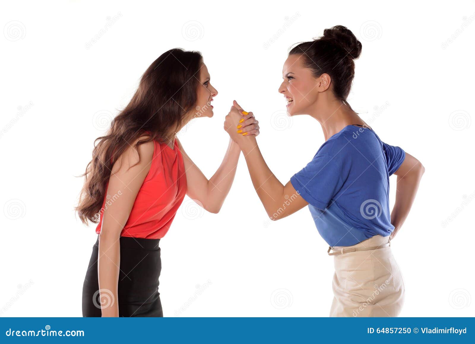 Competitive women stock photo. Image of isolated, expression - 64857250