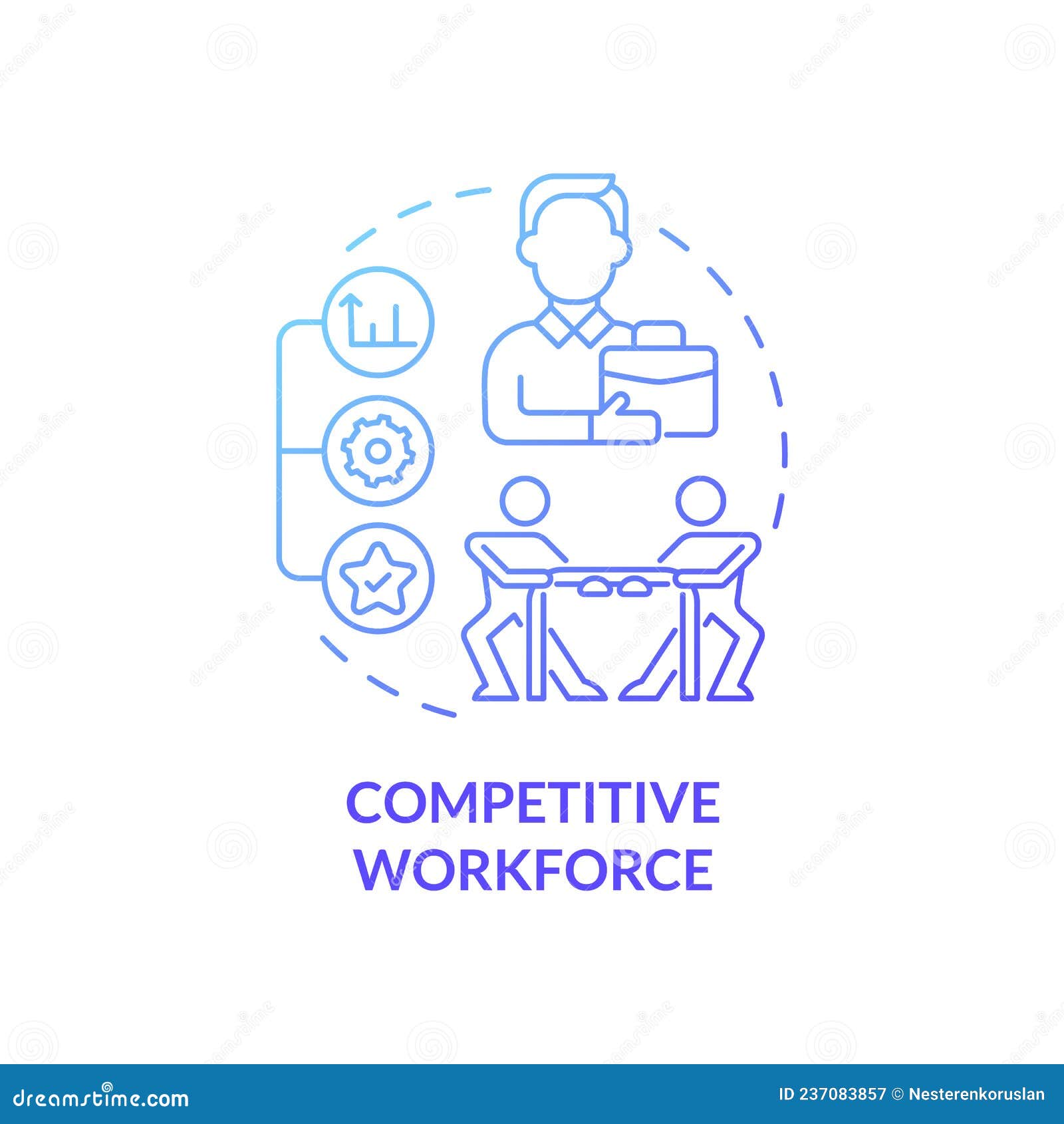 Competitive Workforce Blue Gradient Concept Icon Stock Vector ...