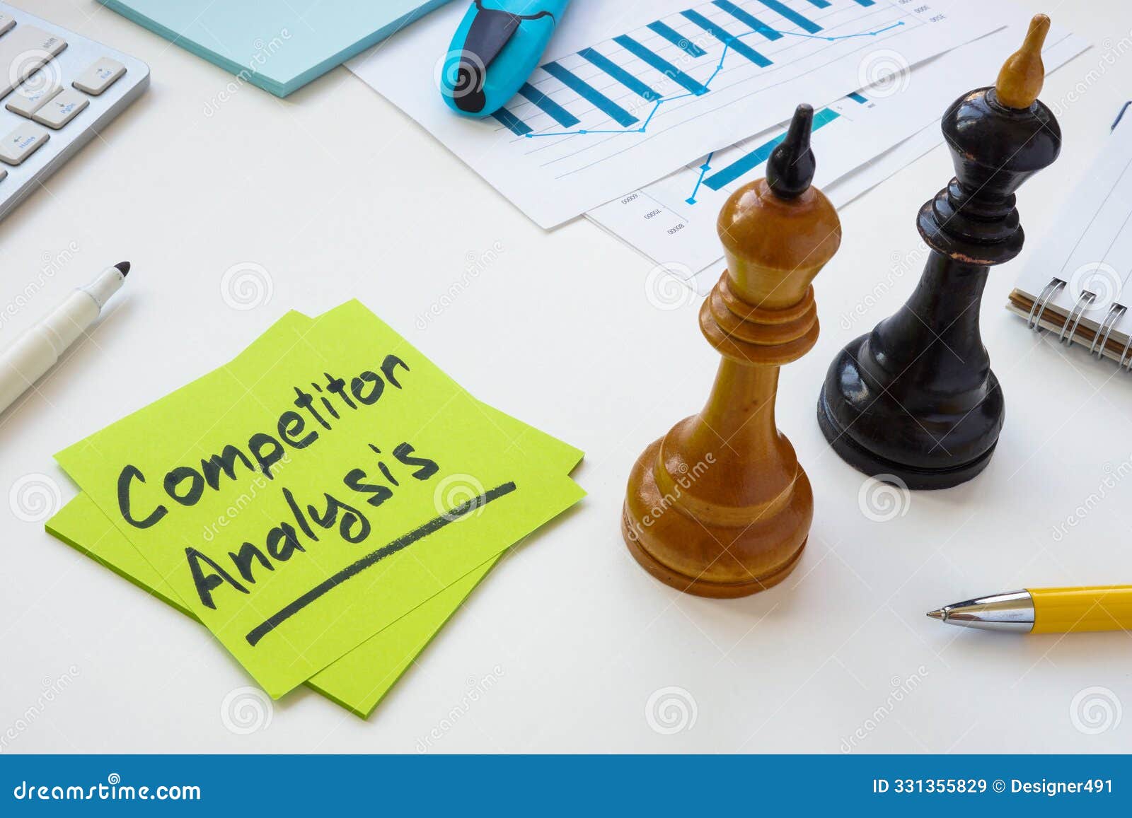 Competitor Analysis with Chess Kings. Market Competition. Stock Image ...
