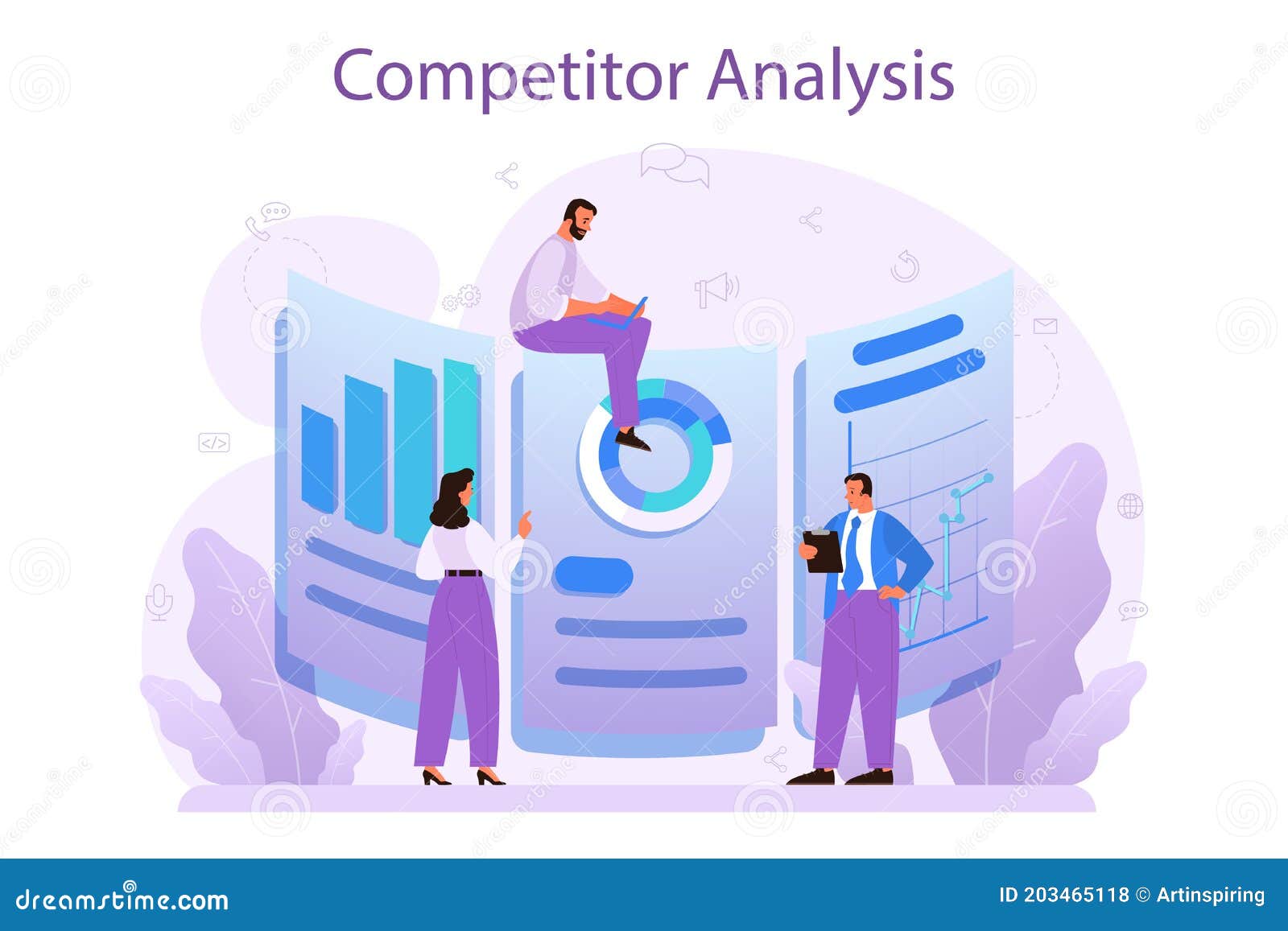 Competitor Analysis Concept. Market Research and Business Stock Vector ...