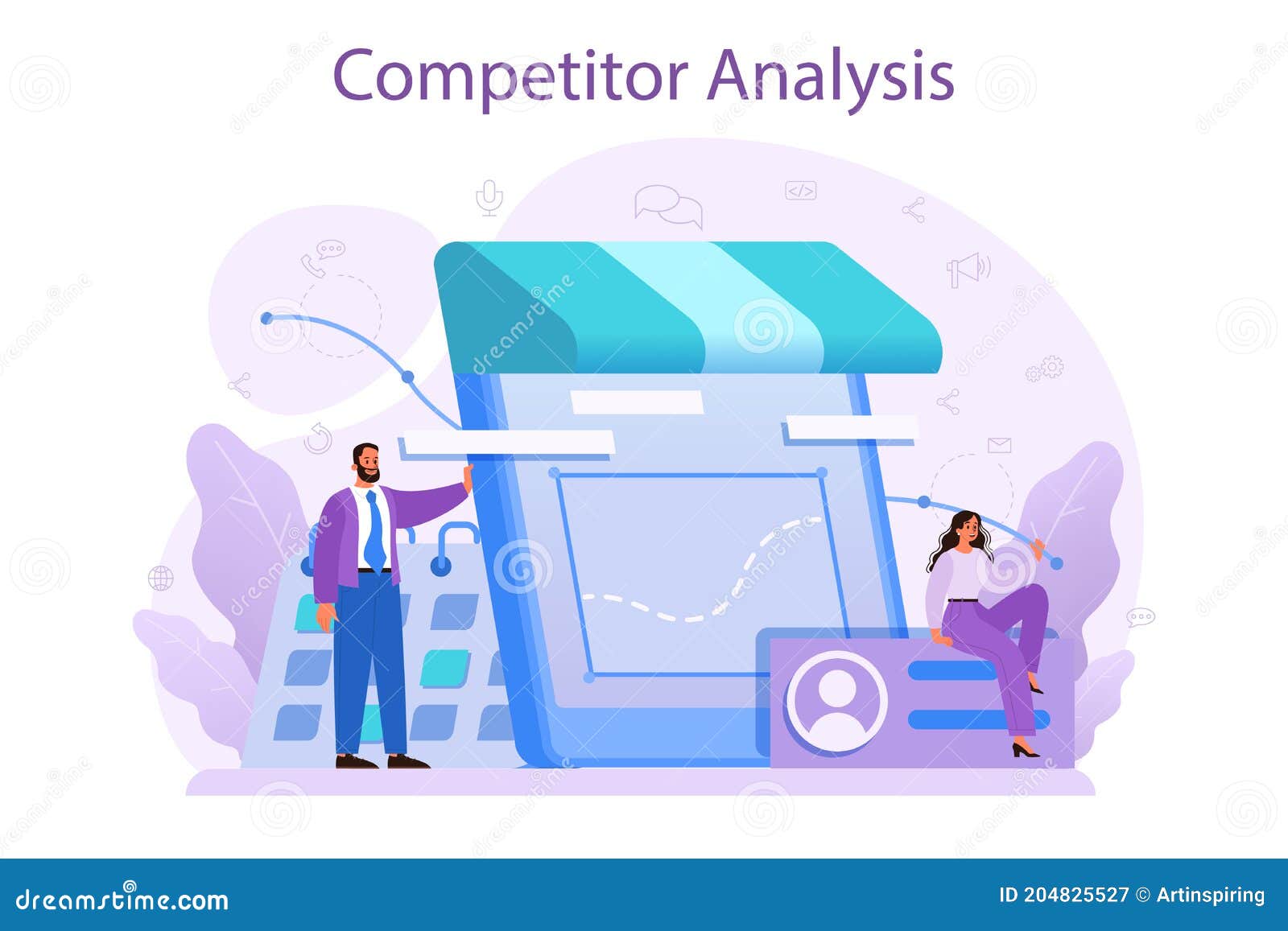 Competitor Analysis Concept. Market Research and Business Stock Vector ...