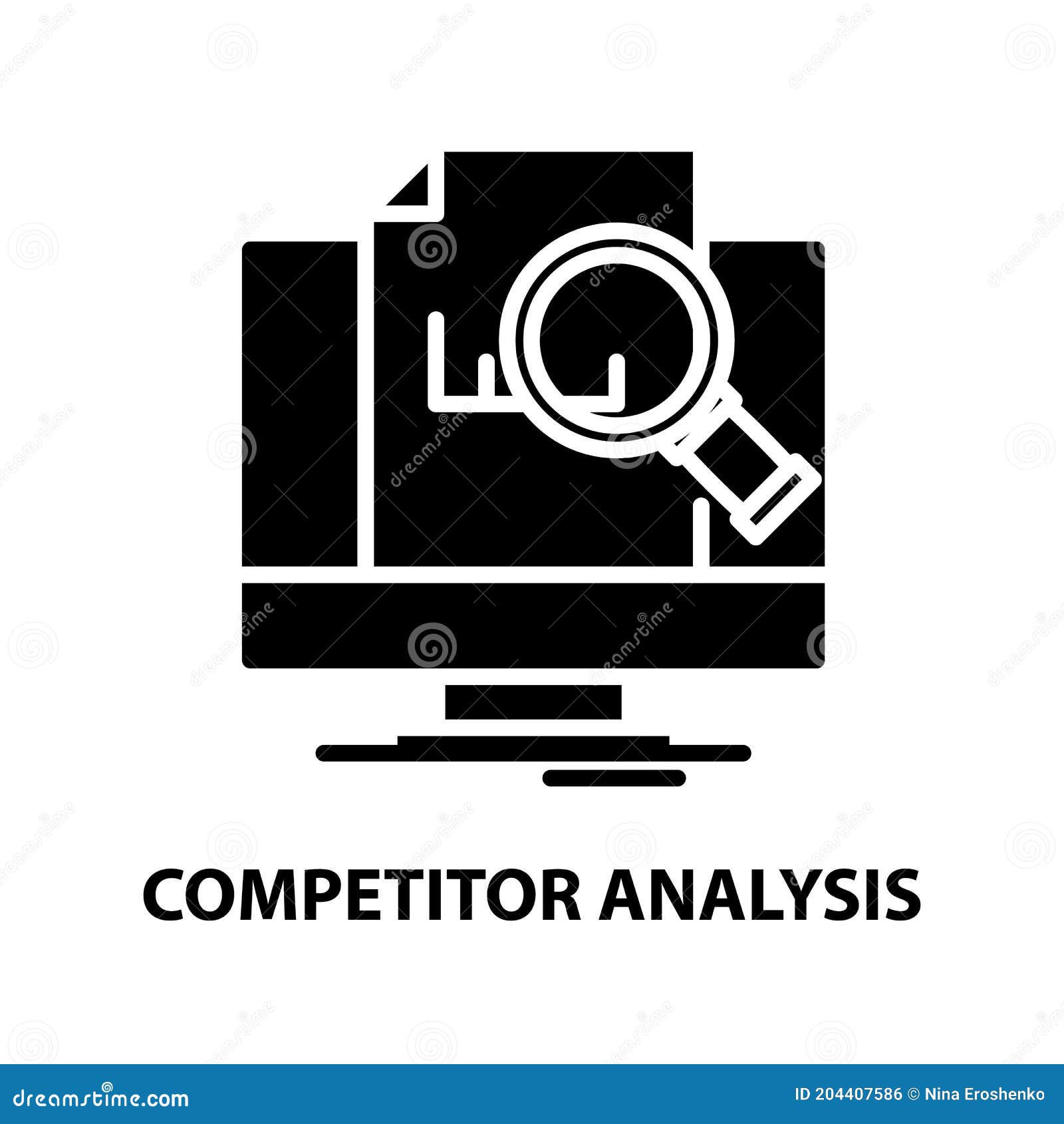 Competitor Analysis Icon, Black Vector Sign with Editable Strokes ...