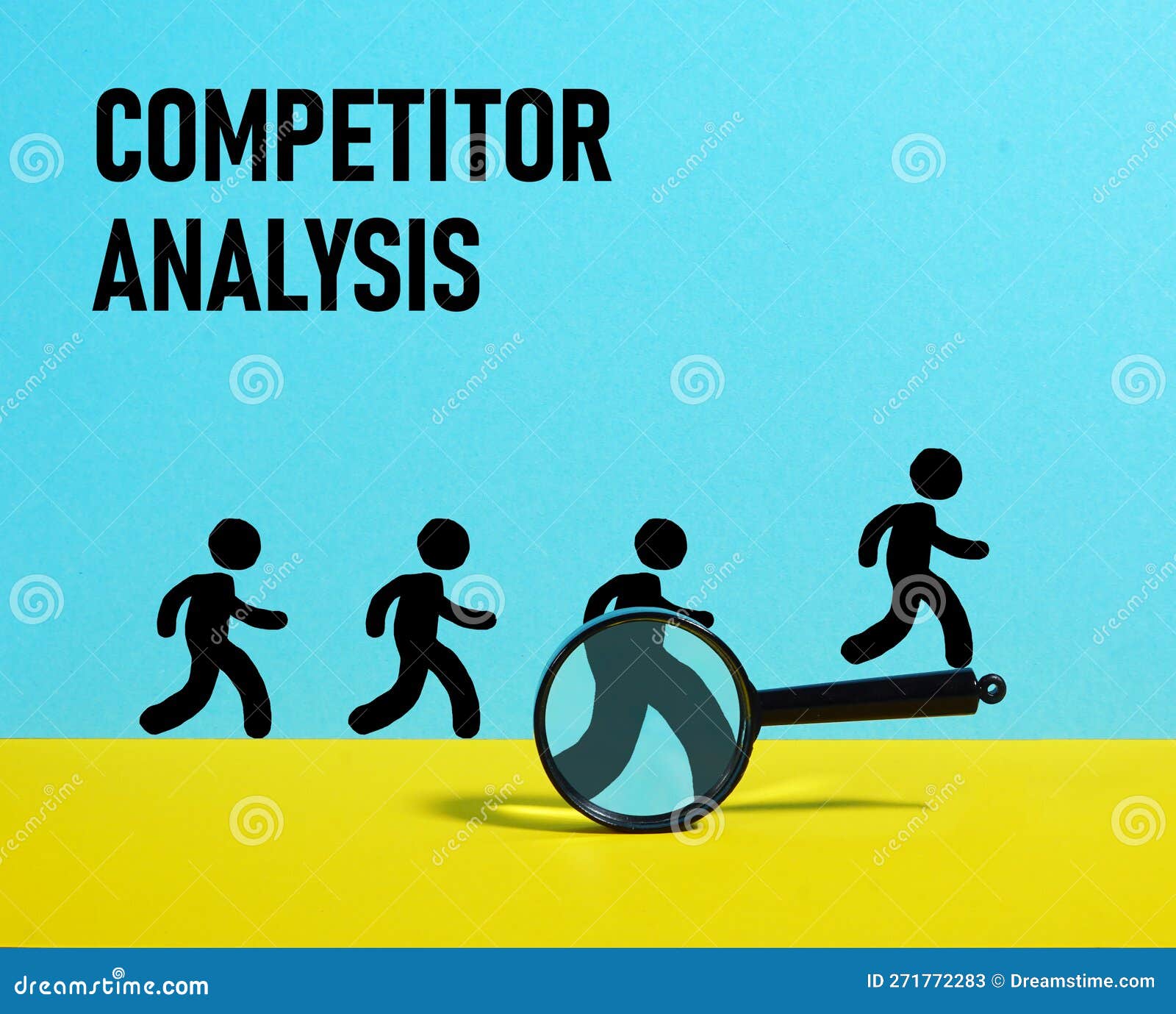 Competitor Analysis is Shown Using the Text and Photo of Magnifying ...