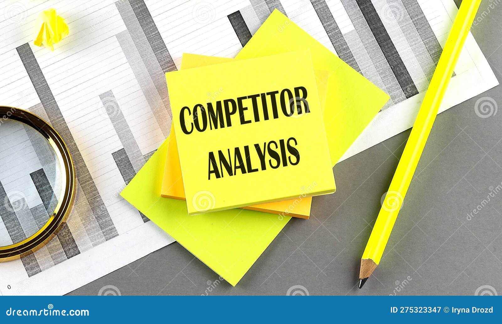 COMPETITOR ANALYSIS Text on Sticky on Sticky on Chart with Pen Stock ...