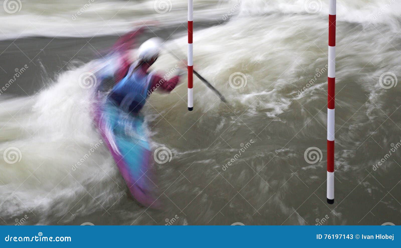 Competitor in Canoe Slalom Race Stock Image - Image of race, whitewater ...
