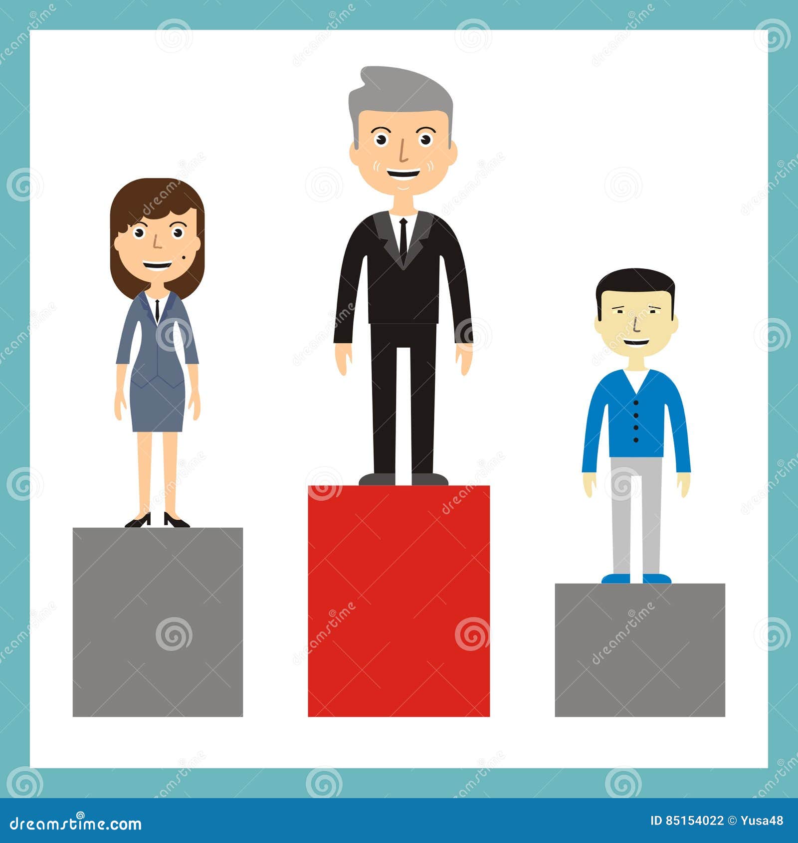 Competitor Concept - Leader Stands on the Podium Stock Vector ...