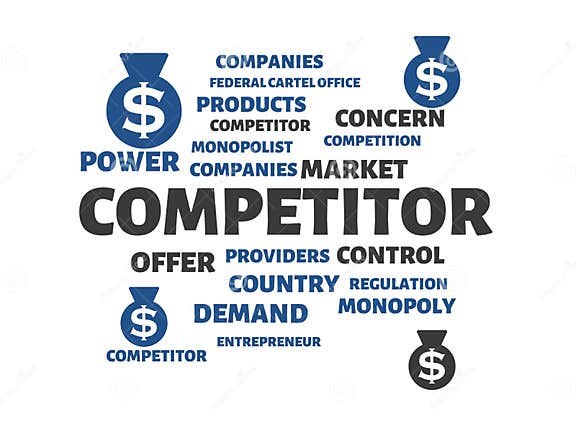 COMPETITOR - Image with Words Associated with the Topic MONOPOLY, Word ...