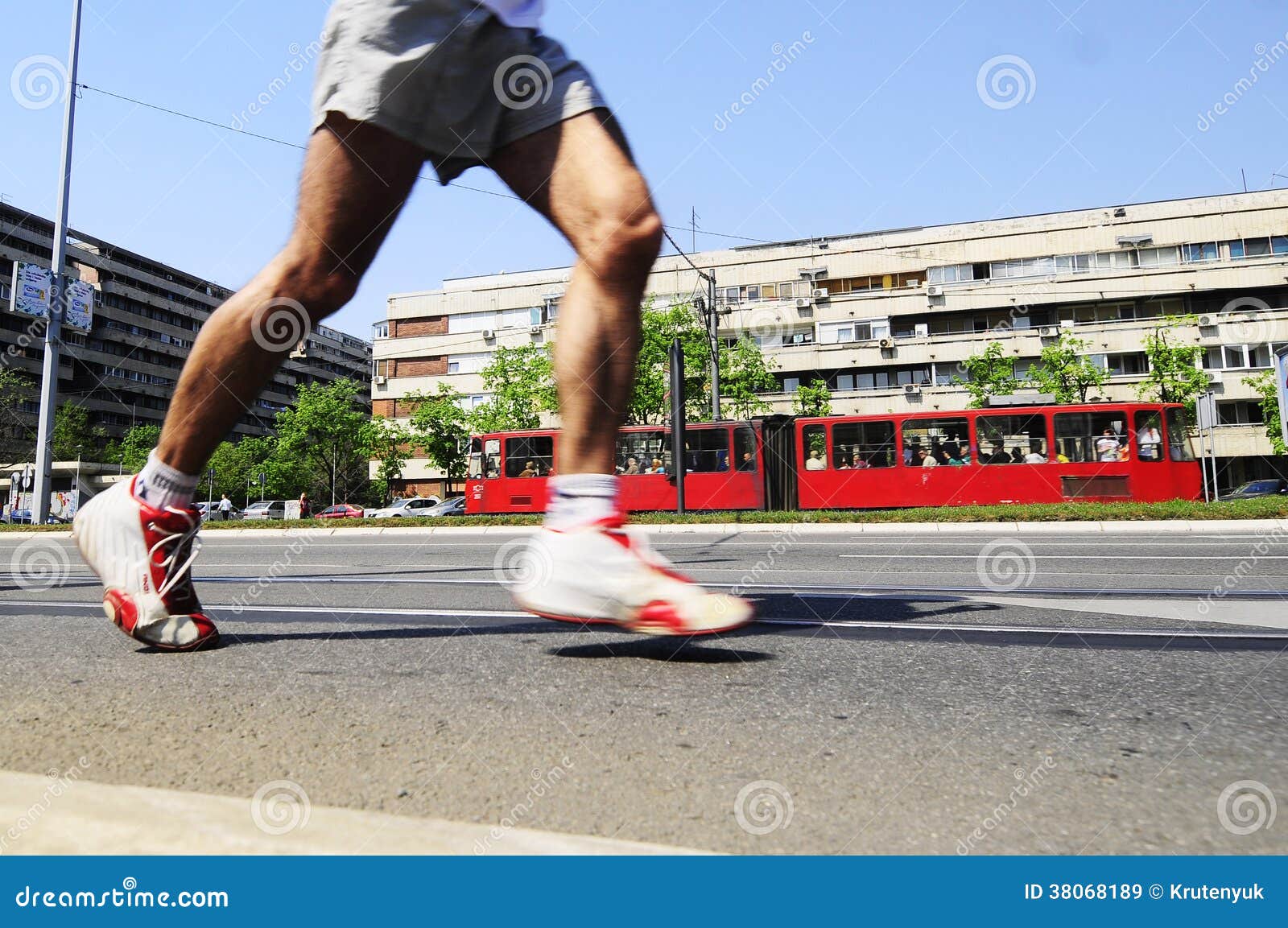 Competitor Run during Marathon Race Editorial Stock Image - Image of ...