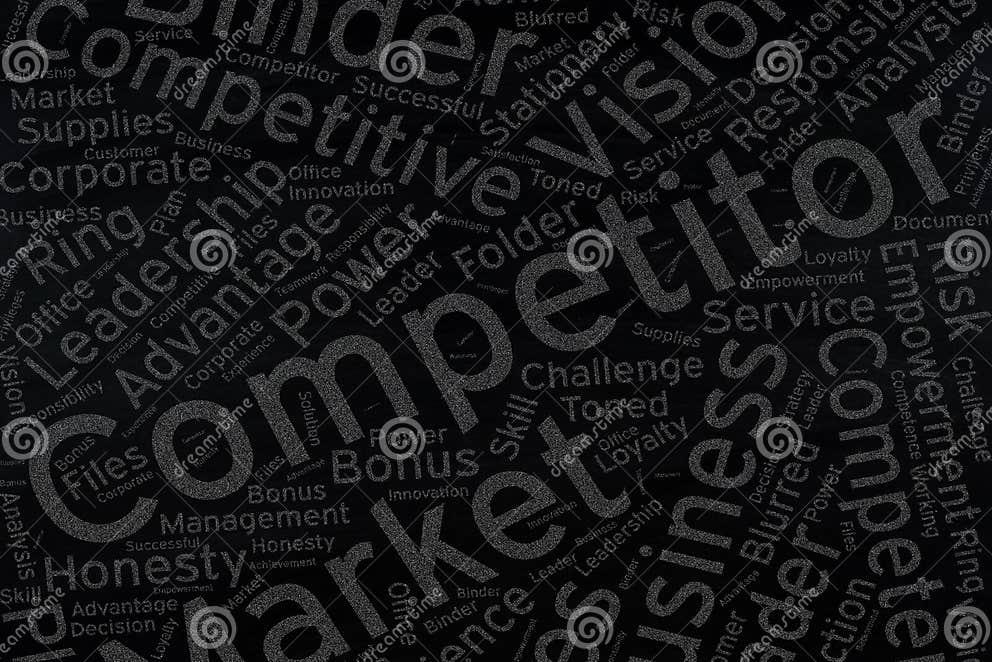 Competitor ,Word Cloud Art on Blackboard Stock Photo - Illustration of ...