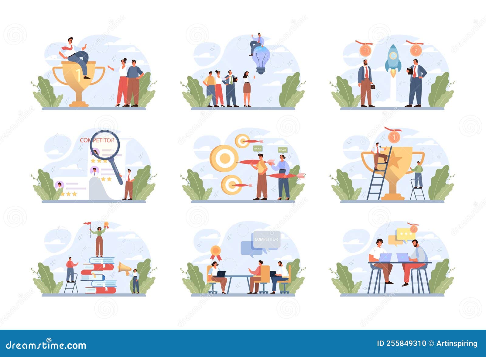 Competitors Concept Set. Business or Interpersonal Competition Stock ...