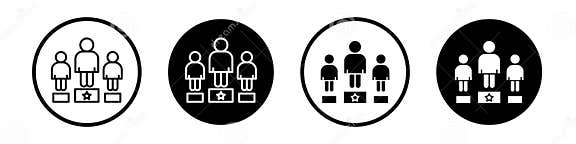 Competitors Thin Line Vector Icon Set Stock Vector - Illustration of ...