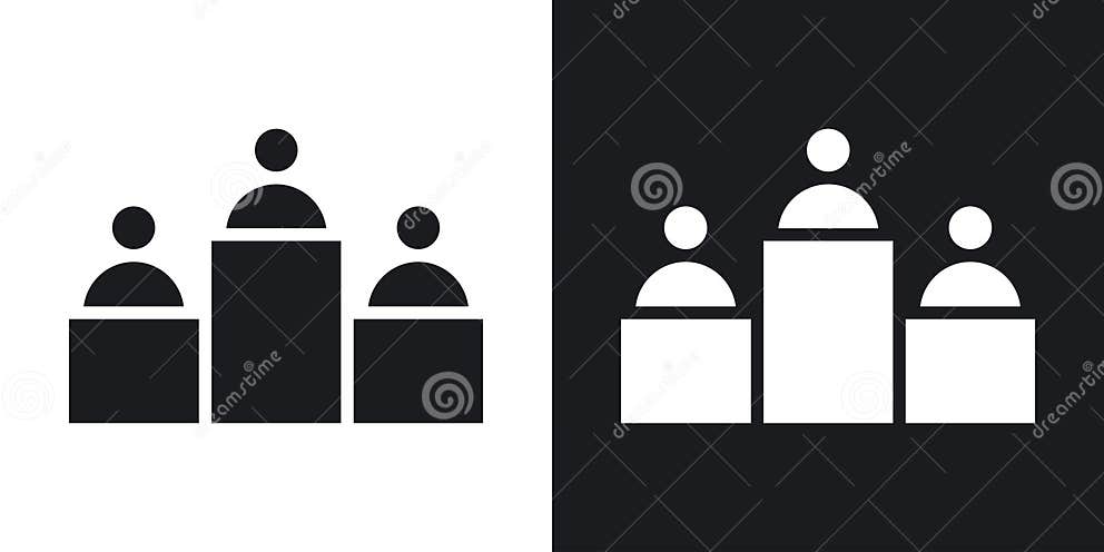Competitors Thin Line Vector Icon Set Stock Vector - Illustration of ...