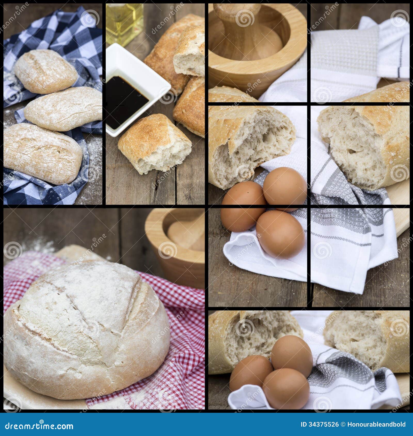 Compilation Collage of Fresh Bread Making Stages Stock Photo - Image of ...