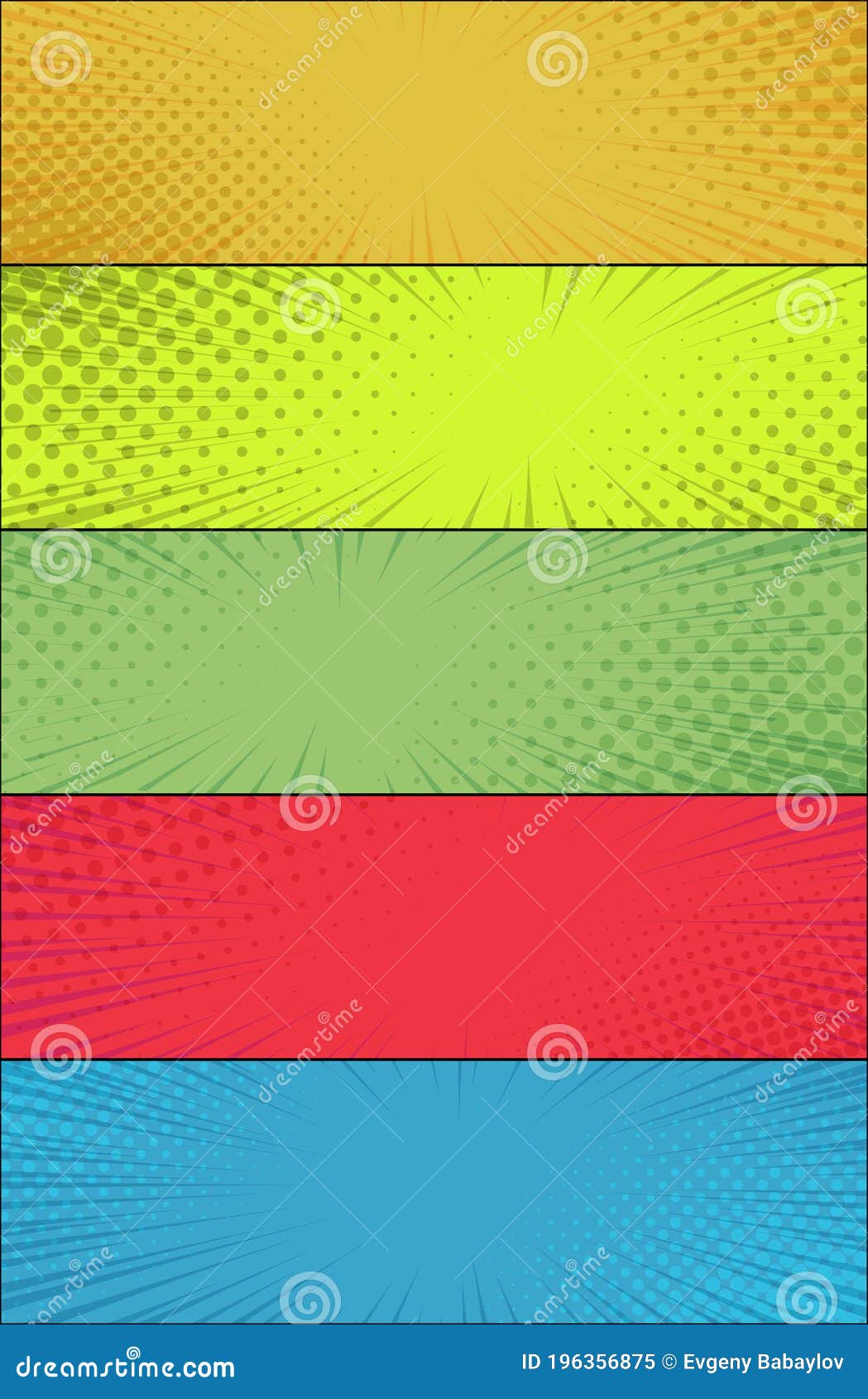 Compilation of Colorful Backgrounds Comic Zoom - Vector Stock Vector ...