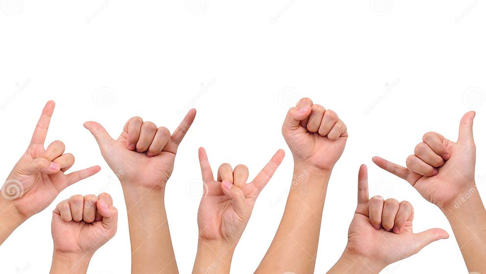 Compilation De Différents Signes De Main Photo stock - Image du couleur ...