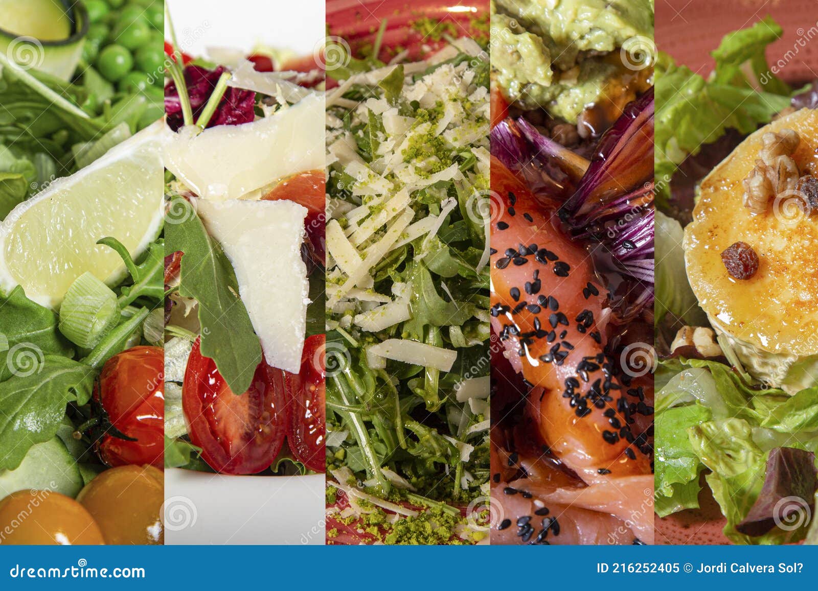 Compilation of Different Types of Salads Stock Image - Image of ...