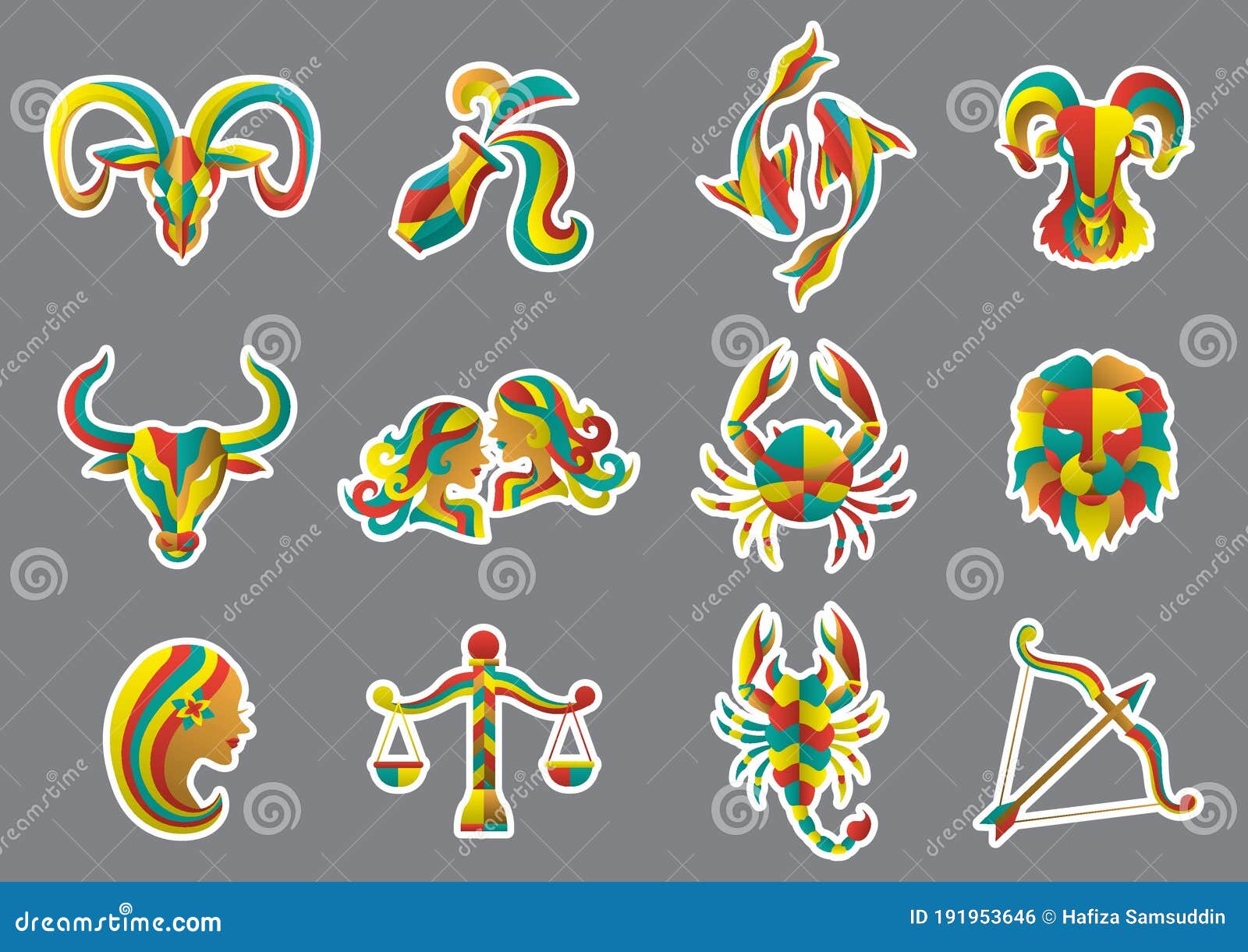 Compilation of Horoscope. Vector Illustration Decorative Design Stock ...