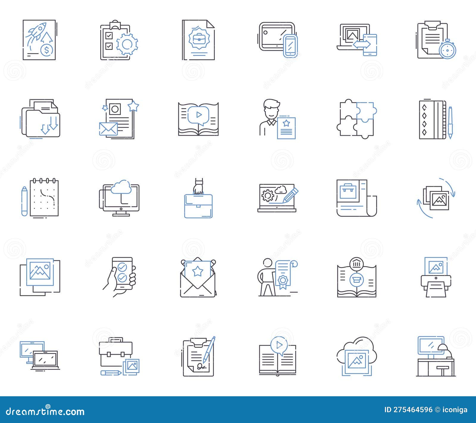 Compilation Line Icons Collection Collection Assortment Selection