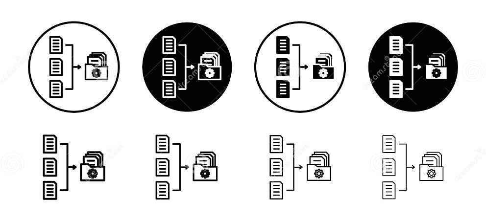 Compile Vector Icon Set Collection. Compile Outline Flat Icon Stock ...