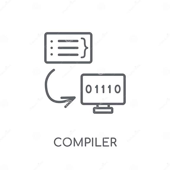Compiler Linear Icon. Modern Outline Compiler Logo Concept on Wh Stock ...