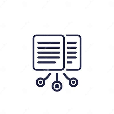 Compiling Data Icon with Documents Stock Vector - Illustration of file ...