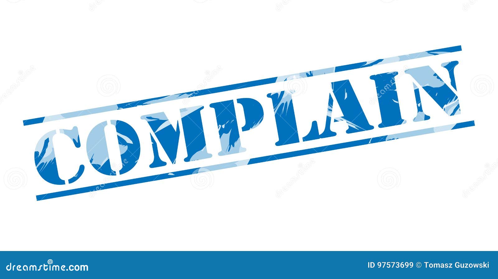 Complain blue stamp stock illustration. Illustration of icon - 97573699