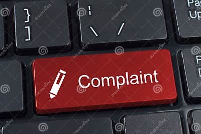 Complaint Button Keyboard with Pen Icon. Stock Image - Image of ...