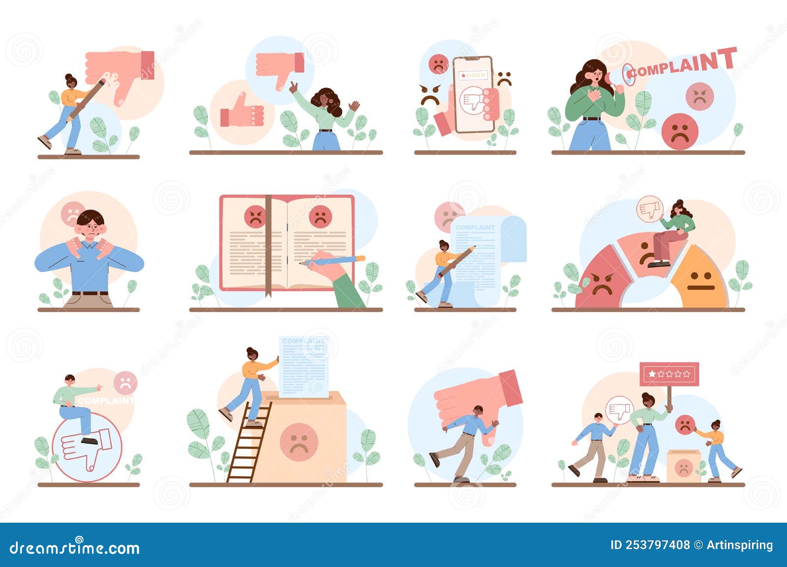 Complaint Concept Set. Dissatisfaction of Product or Service, Stock ...