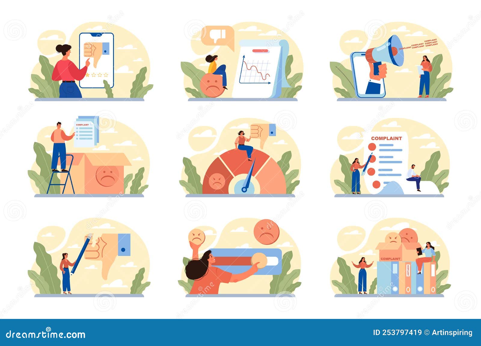 Complaint Concept Set. Dissatisfaction of Product or Service, Stock ...