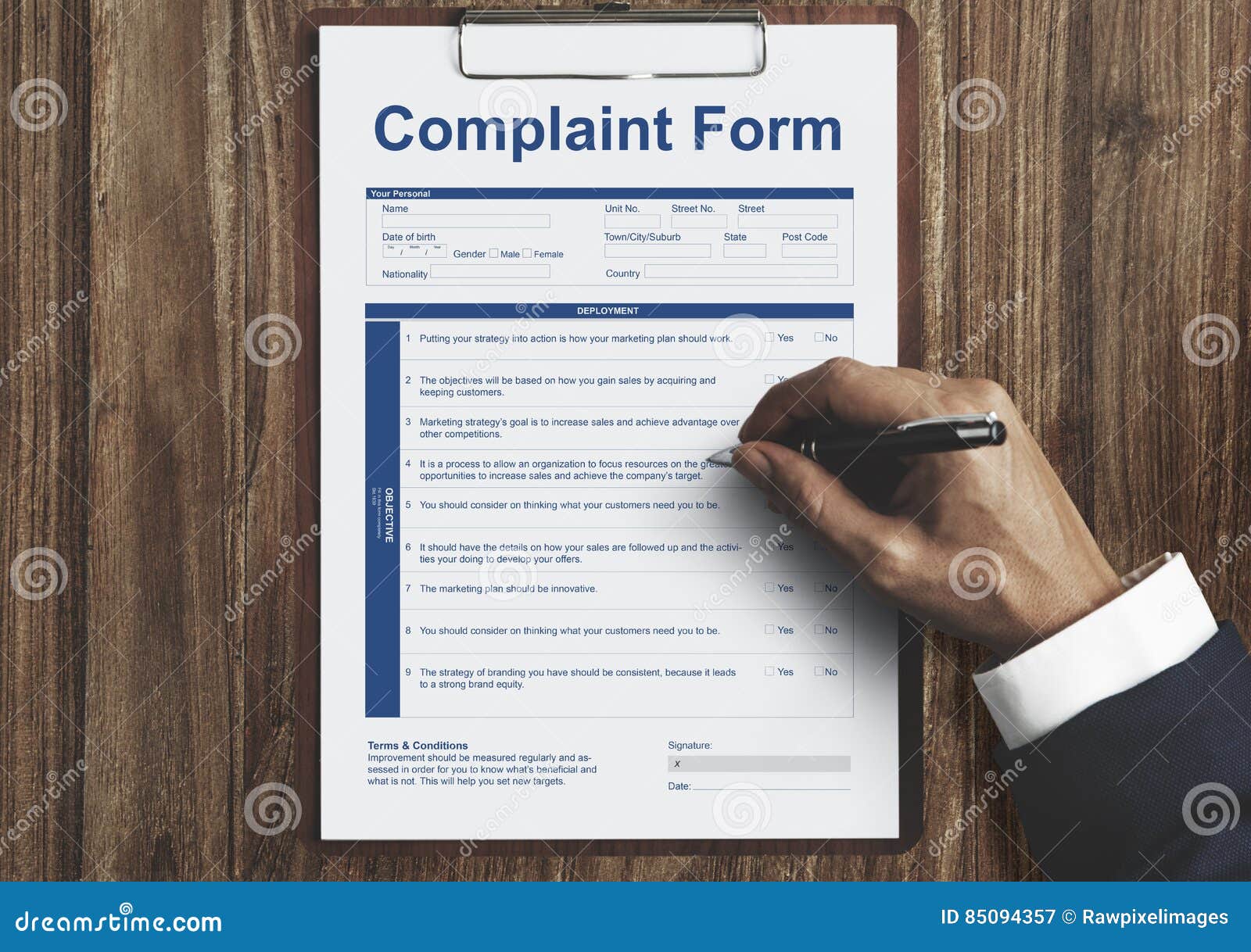 Complaint Form Business Concept Stock Image - Image of occupation ...