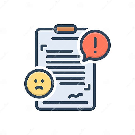 Color Illustration Icon for Complaint, Grievance and Message Stock ...