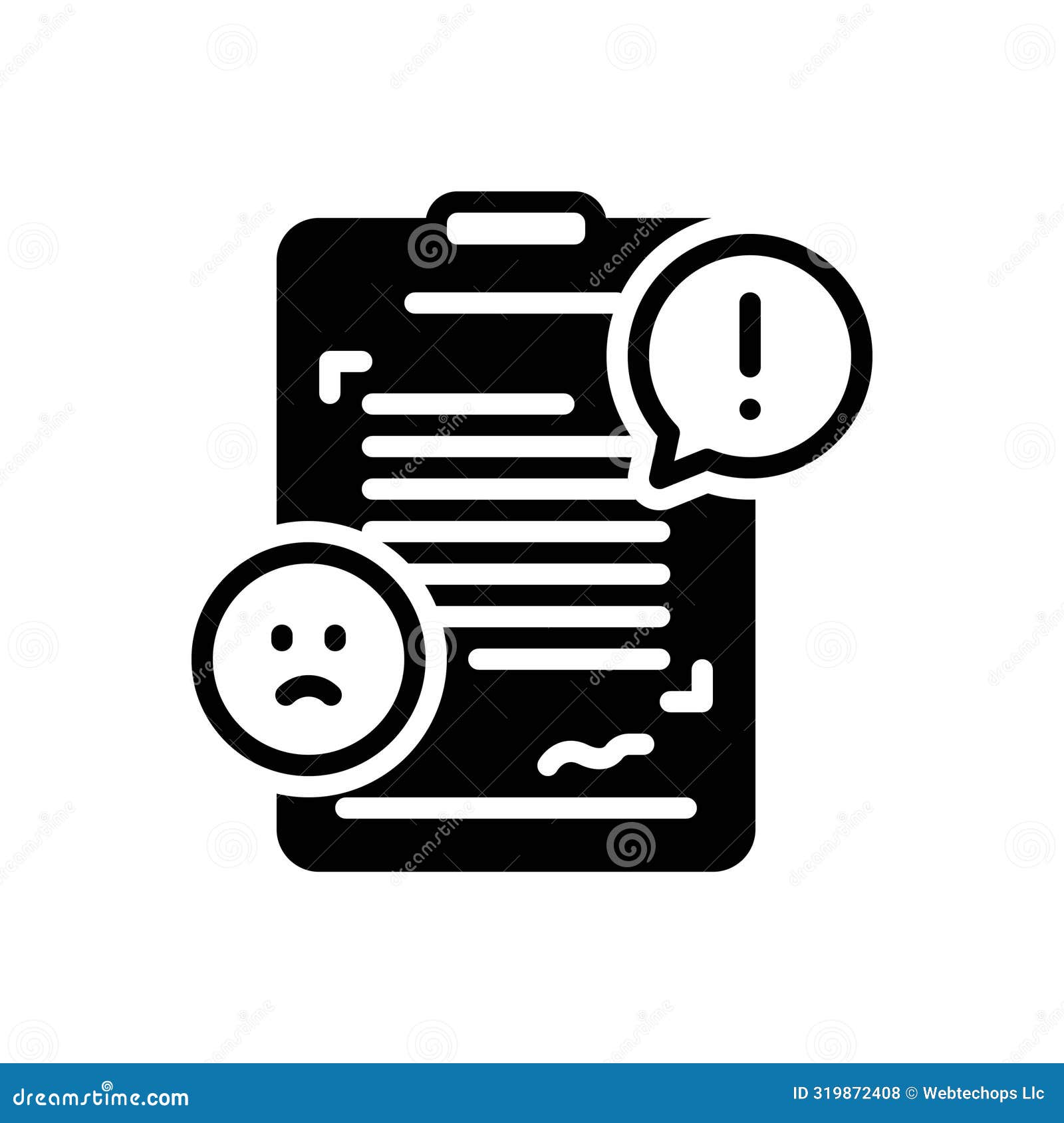 Black Solid Icon for Complaint, Grievance and Message Stock ...