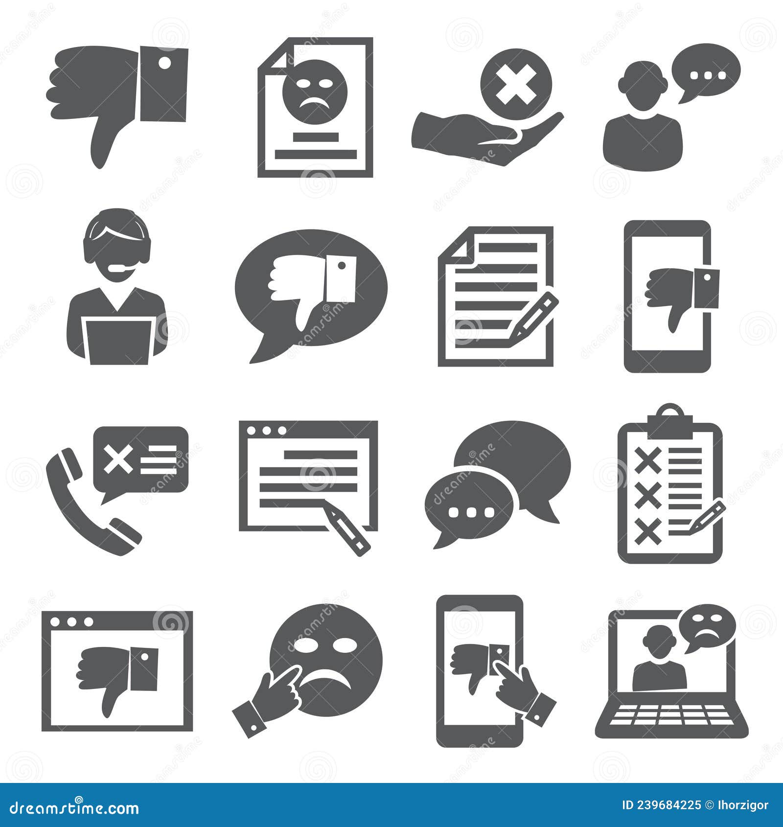 Complaint Icons Set on White Background Stock Vector - Illustration of ...