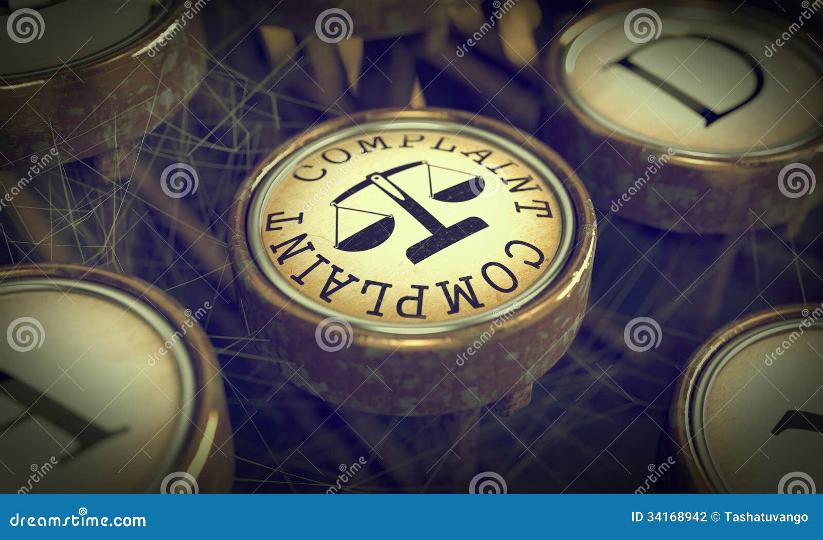 Complaint Key on Grunge Typewriter. Stock Photo - Image of evaluate ...