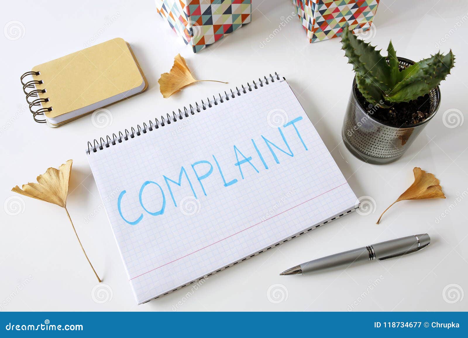 Complaint Written in a Notebook Stock Image - Image of product ...