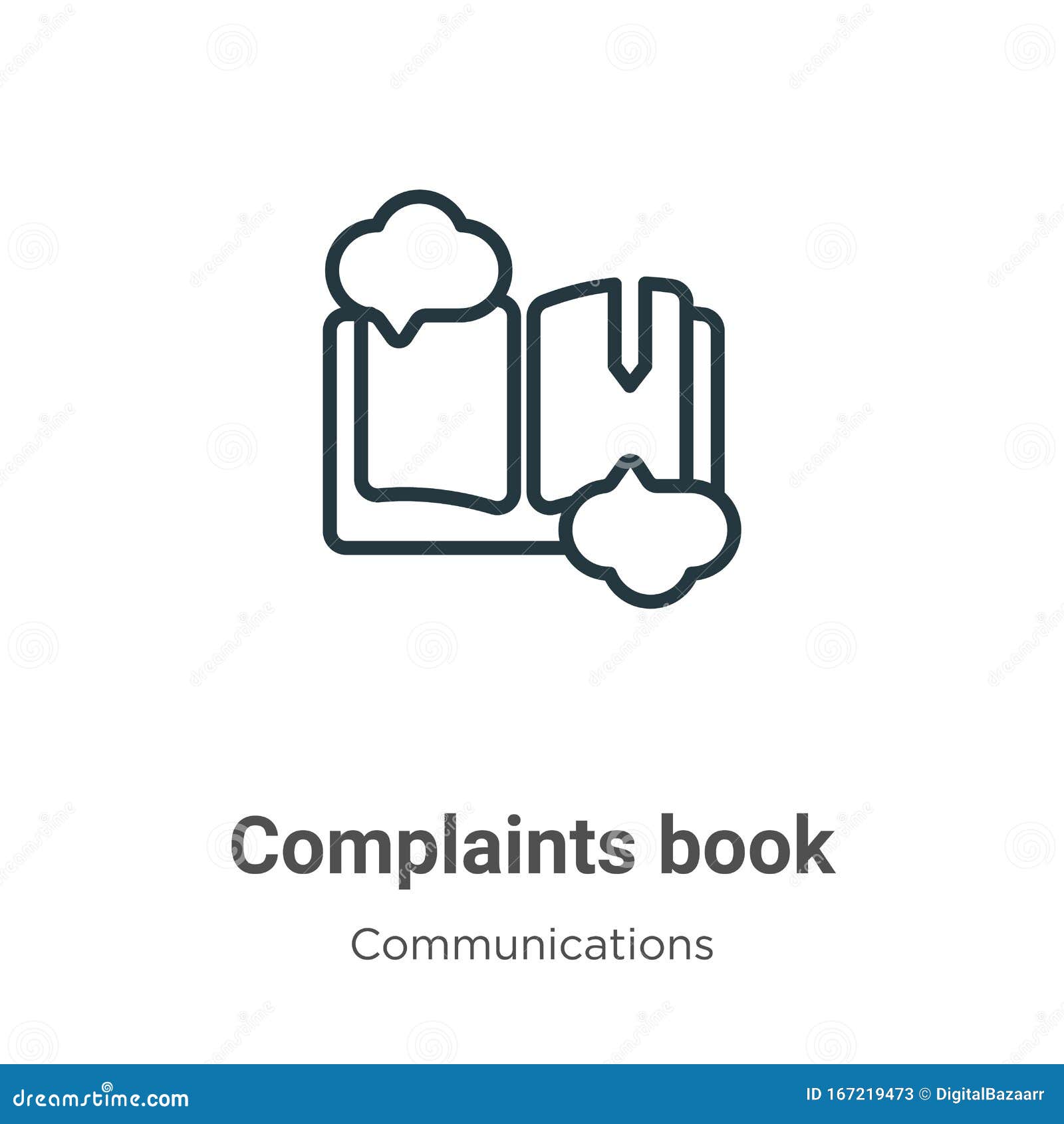 Complaints Book Outline Vector Icon. Thin Line Black Complaints Book Icon, Flat Vector Simple ...