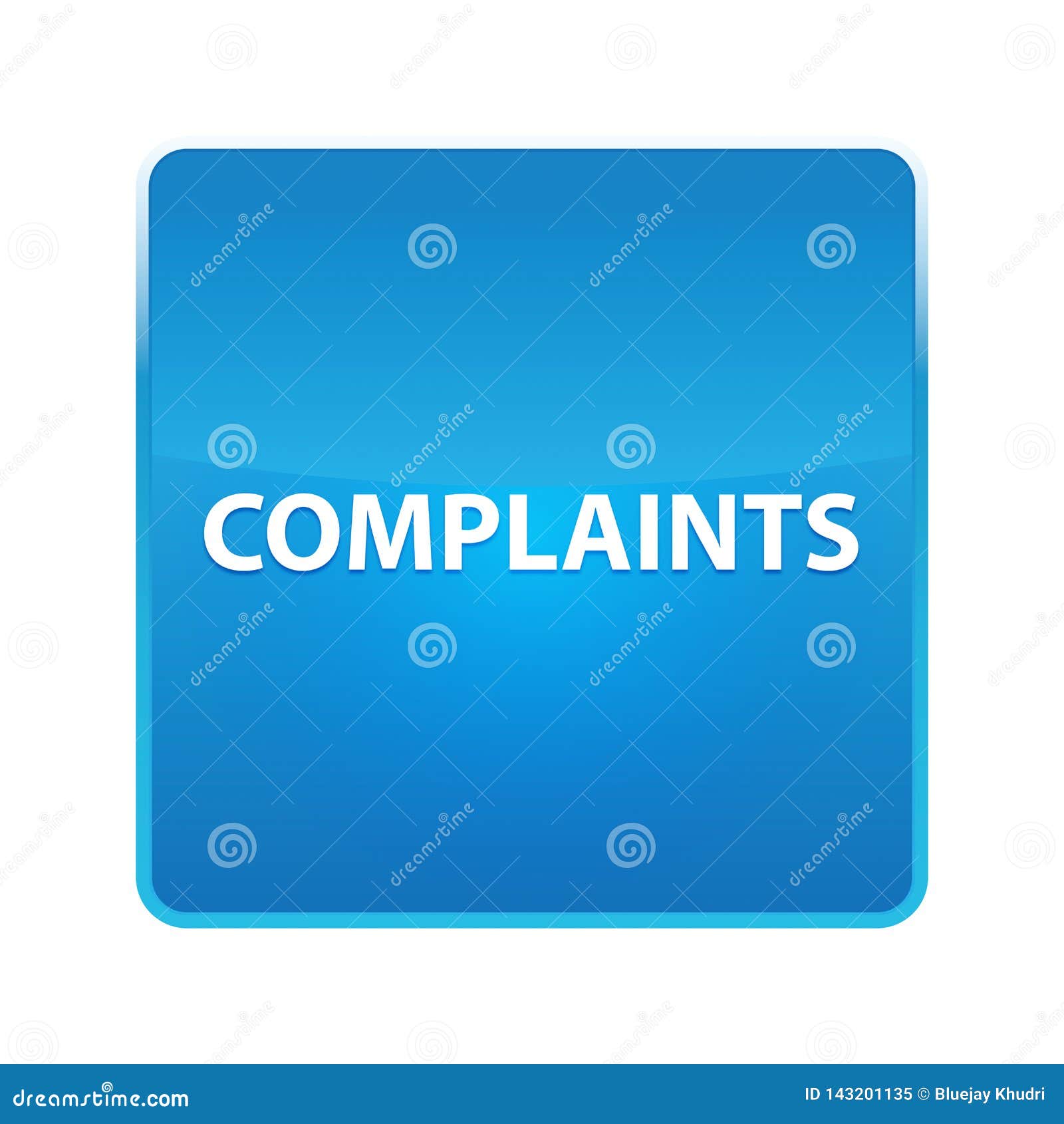 Complaints Shiny Blue Square Button Stock Illustration - Illustration ...
