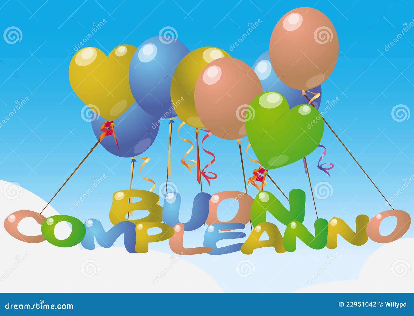 Compleanno de Buon ilustração do vetor. Ilustração de feliz - 22951042