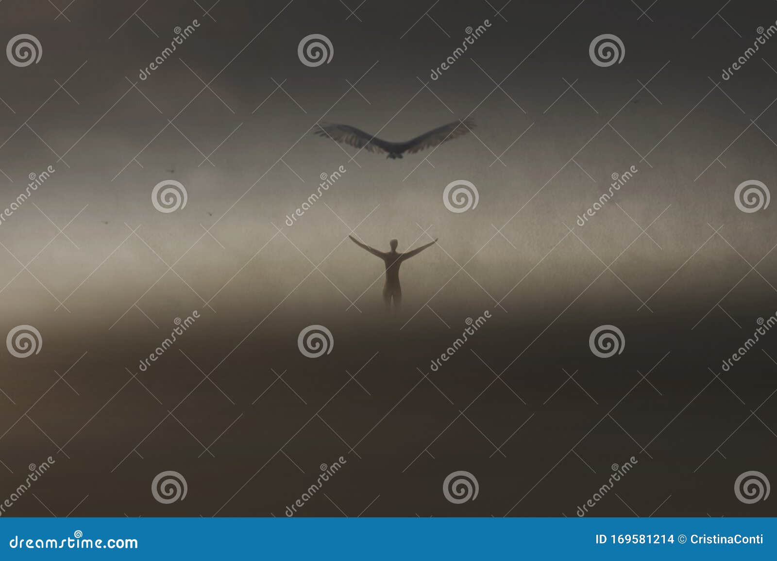 Complete Balance between Man and Nature Stock Photo - Image of horizon ...