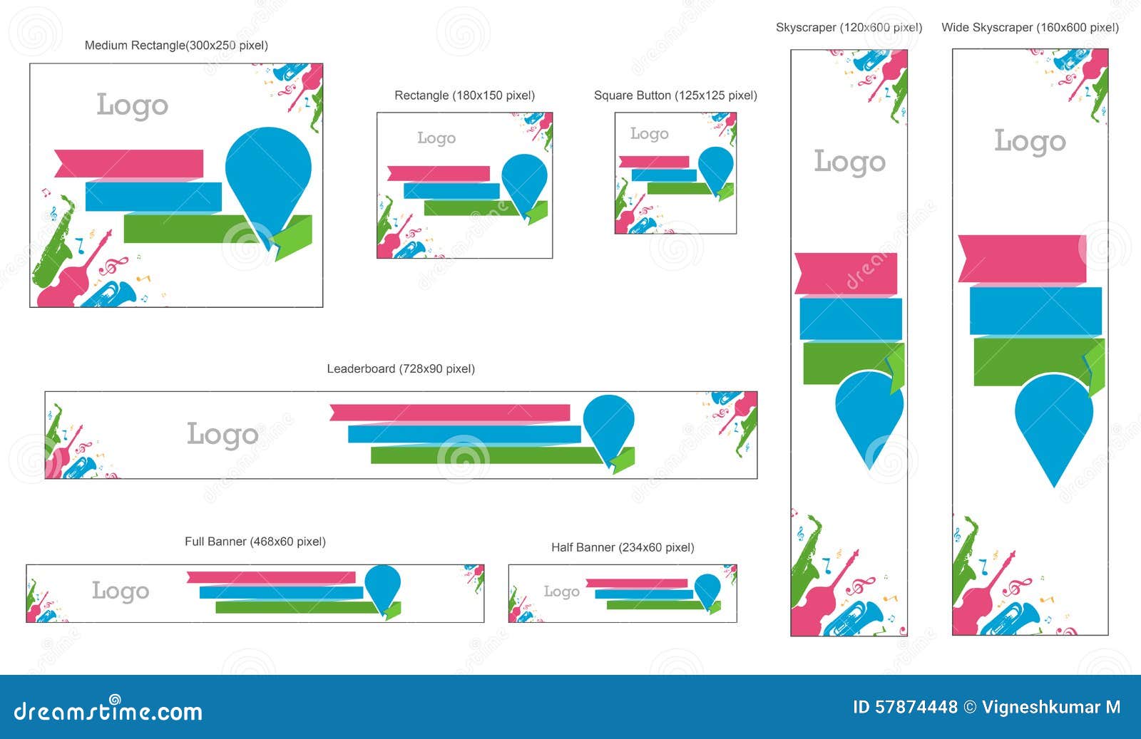 Complete Banners Pack stock vector. Illustration of creative - 57874448