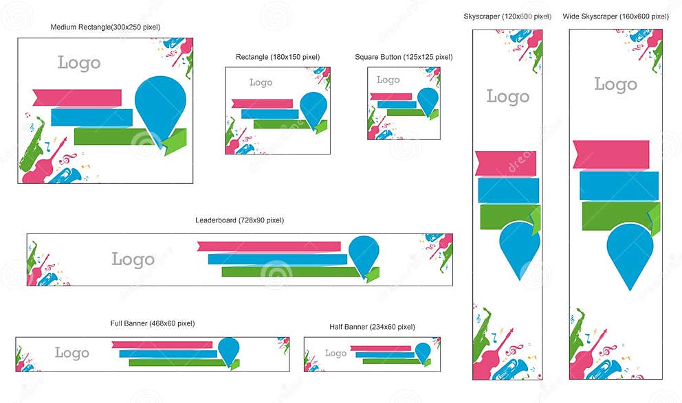 Complete Banners Pack stock vector. Illustration of creative - 57874448