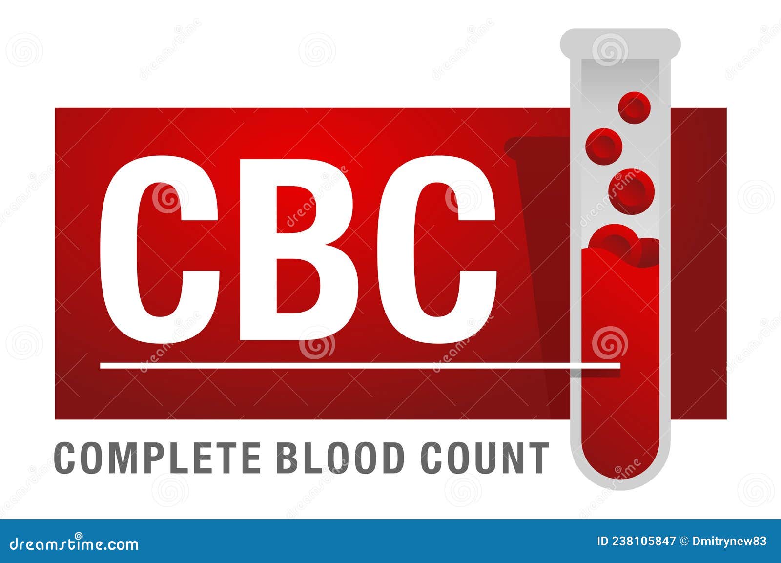 Complete Blood Count Red Badge - Testing of Blood Stock Illustration ...