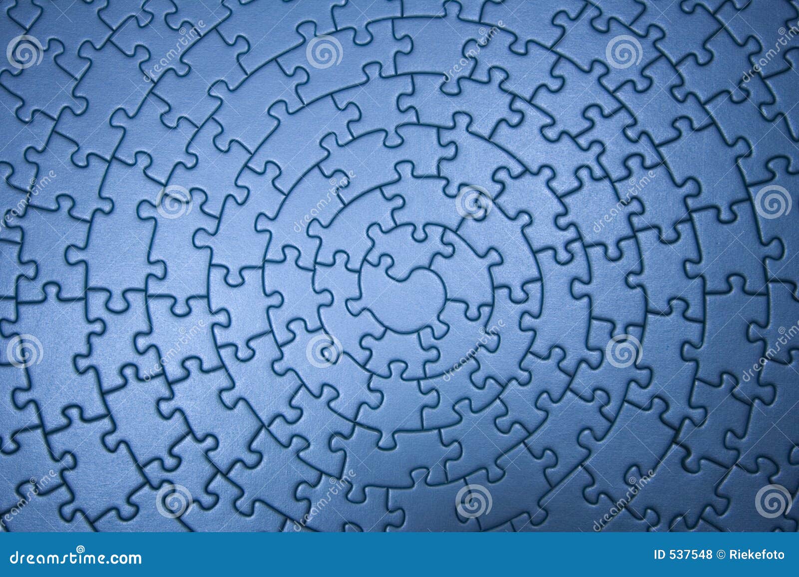 Complete Blue Jigsaw Wide Angle Stock Photo - Image of competition ...
